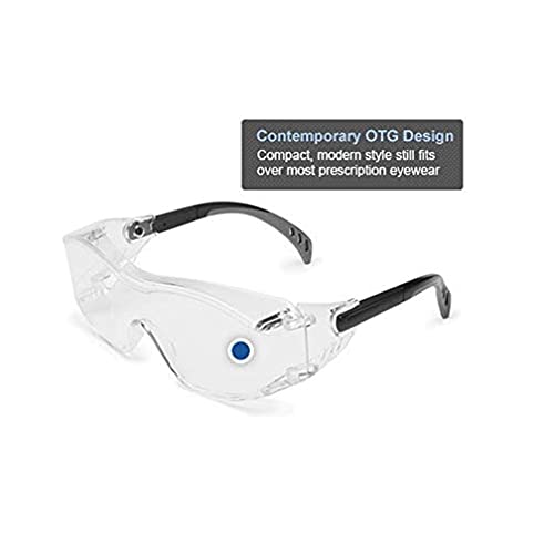 Gateway Safety 6966 Cover2 Safety Glasses Protective Eye Wear - Over-The-Glass (OTG), IR Filter Shade 5.0 Lens, Black Temple