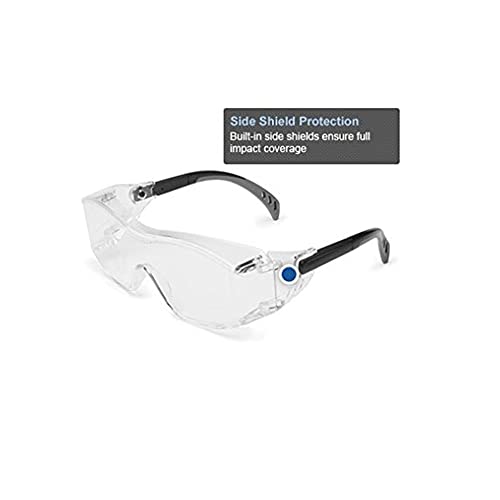 Gateway Safety 6966 Cover2 Safety Glasses Protective Eye Wear - Over-The-Glass (OTG), IR Filter Shade 5.0 Lens, Black Temple