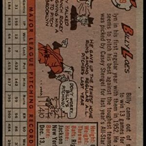 1958 Topps # 359 Billy Loes Baltimore Orioles (Baseball Card) EX Orioles