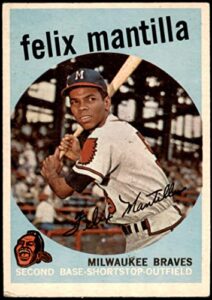 1959 topps # 157 felix mantilla milwaukee braves (baseball card) dean's cards 2 - good braves