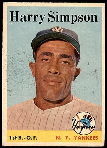 1958 Topps # 299 Harry Simpson New York Yankees (Baseball Card) GOOD Yankees