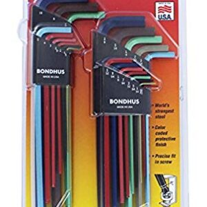 Bondhus 69600 Ball End DoublePK L-Wrench Set w/ColorGuard, 13 Piece