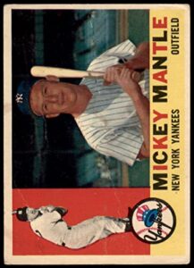 1960 topps # 350 mickey mantle new york yankees (baseball card) fair yankees