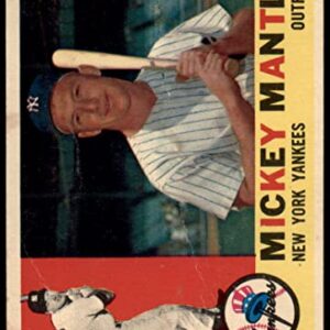 1960 Topps # 350 Mickey Mantle New York Yankees (Baseball Card) FAIR Yankees