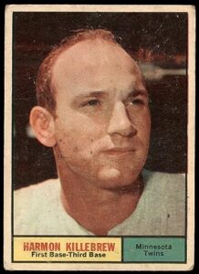 1961 topps # 80 harmon killebrew minnesota twins (baseball card) good twins