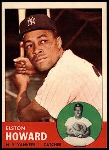 1963 topps # 60 elston howard new york yankees (baseball card) ex yankees