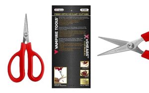 vampire tools vshears - 6 1/4" synthetic fiber, composite & fiber optic shears - kevlar, aramid fiber, dyneema, spectra, dacron, carbon fiber: vt-2951 | a cut above all