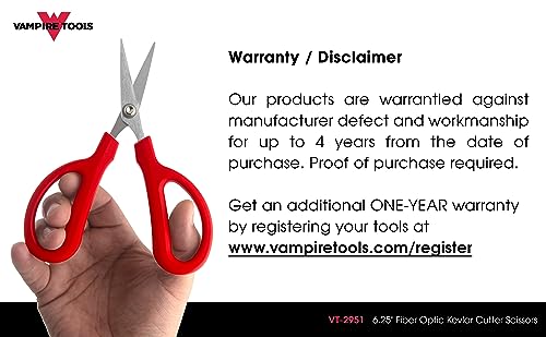 Vampire Tools vSHEARS - 6 1/4" Synthetic Fiber, Composite & Fiber Optic Shears - Kevlar, Aramid Fiber, Dyneema, Spectra, Dacron, Carbon Fiber: VT-2951 | A Cut Above All