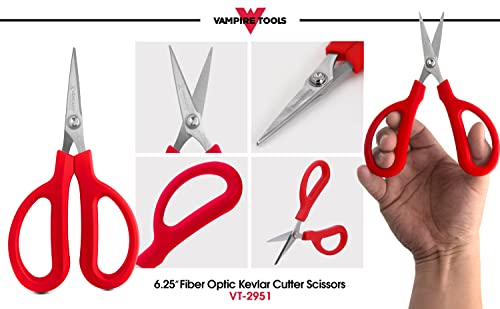 Vampire Tools vSHEARS - 6 1/4" Synthetic Fiber, Composite & Fiber Optic Shears - Kevlar, Aramid Fiber, Dyneema, Spectra, Dacron, Carbon Fiber: VT-2951 | A Cut Above All