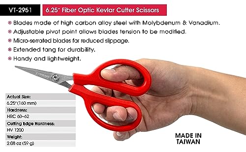 Vampire Tools vSHEARS - 6 1/4" Synthetic Fiber, Composite & Fiber Optic Shears - Kevlar, Aramid Fiber, Dyneema, Spectra, Dacron, Carbon Fiber: VT-2951 | A Cut Above All