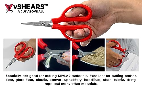 Vampire Tools vSHEARS - 6 1/4" Synthetic Fiber, Composite & Fiber Optic Shears - Kevlar, Aramid Fiber, Dyneema, Spectra, Dacron, Carbon Fiber: VT-2951 | A Cut Above All