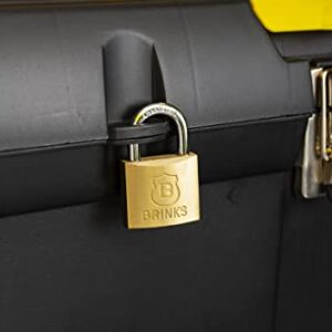 BRINKS - 40mm Solid Brass Keyed Padlock with 7/8” Shackle Clearance - Chrome Plated With Hardened Steel Shackle