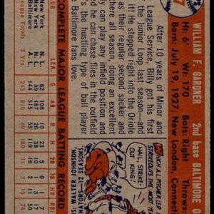 1957 Topps # 17 Billy Gardner Baltimore Orioles (Baseball Card) EX Orioles