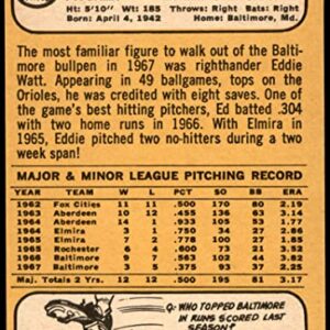 1968 Topps # 186 Eddie Watt Baltimore Orioles (Baseball Card) EX Orioles