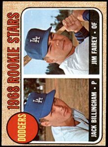 1968 topps # 228 dodgers rookies jim fairey / jack billingham los angeles dodgers (baseball card) dean's cards 5 - ex dodgers