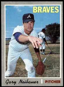 1970 topps # 384 gary neibauer atlanta braves (baseball card) ex braves