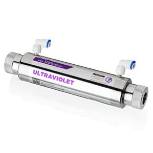 ispring uvf11a uv ultraviolet light water filter with smart flow control switch 11w, 110v, 10-inch