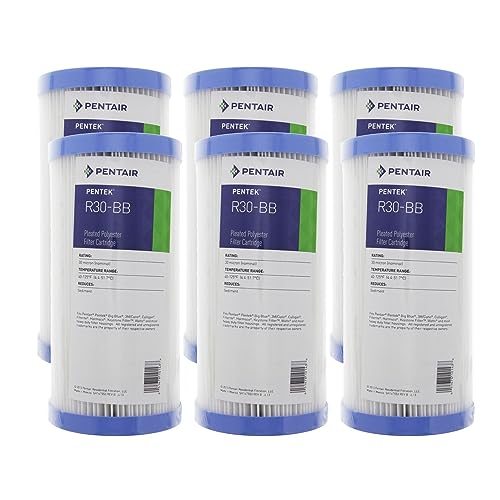 (Package Of 6) Pentek R30-BB Pleated Polyester Water Filters (9-3/4" x 4-1/2")