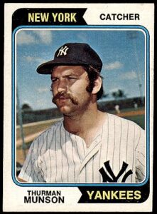 1974 topps # 340 thurman munson new york yankees (baseball card) ex yankees