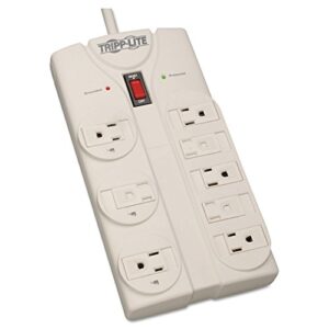 tripp lite tlp808 tlp808 surge suppressor, 8 outlets, 8 ft cord, 1440 joules, light gray