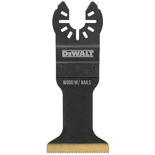 DEWALT Oscillating Tool Blade for Wood with Nails, Wide, Titanium Nitride Coated (DWA4204) , Black