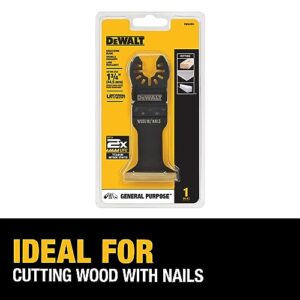 DEWALT Oscillating Tool Blade for Wood with Nails, Wide, Titanium Nitride Coated (DWA4204) , Black