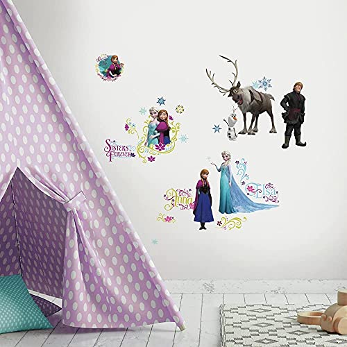 RoomMates RMK2361SCS Disney Frozen Elsa and Anna Peel and Stick Wall Decals 1.3 " x 1.2 " to 12.34 " x 13.9 "