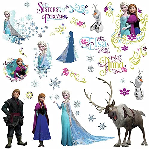 RoomMates RMK2361SCS Disney Frozen Elsa and Anna Peel and Stick Wall Decals 1.3 " x 1.2 " to 12.34 " x 13.9 "