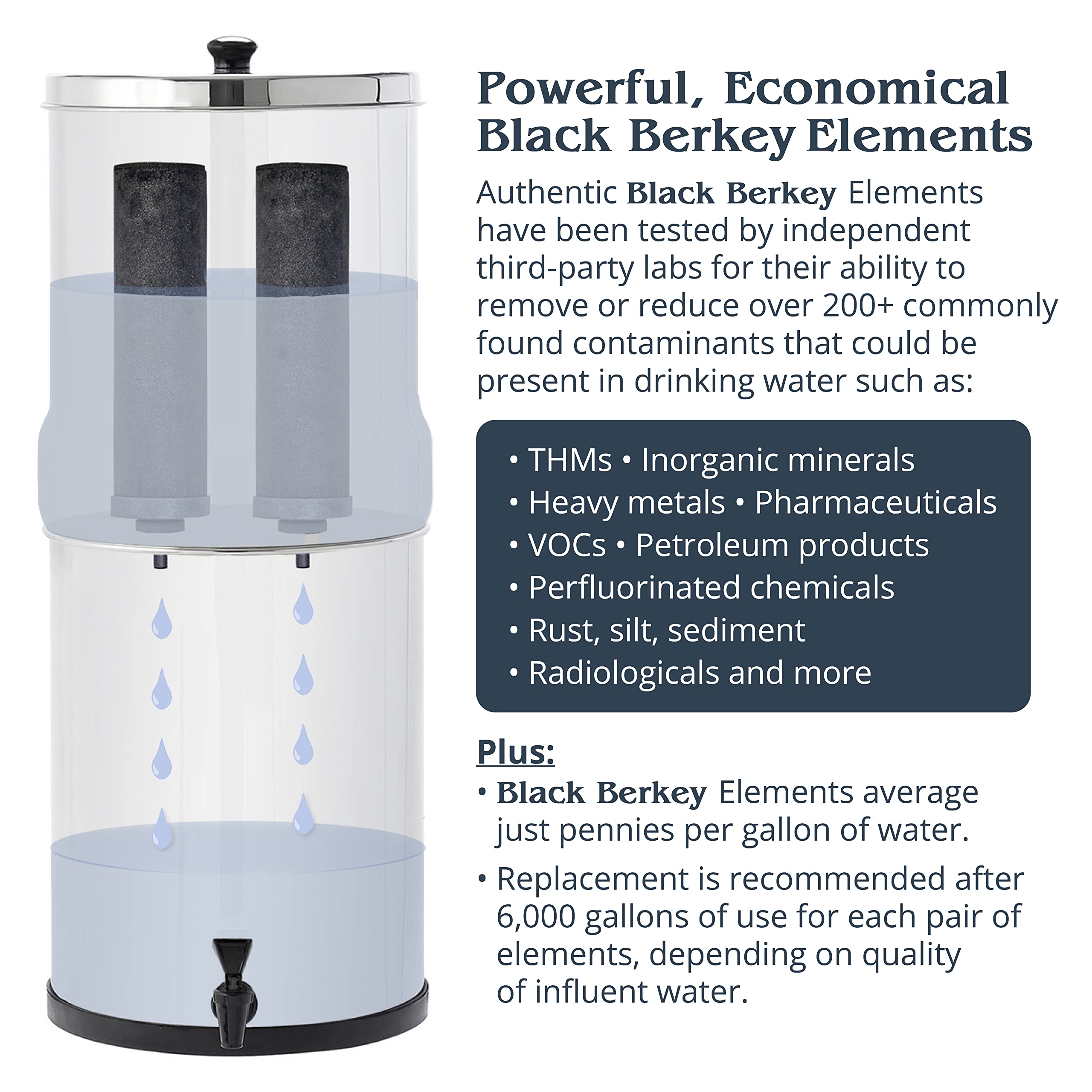 Travel Berkey Gravity-Fed Water Filter with 2 Black Berkey Elements–Enjoy Potable Water While Camping, RVing, Off-Grid, Emergencies, Every Day at Home