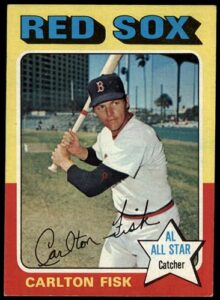 1975 topps # 80 carlton fisk boston red sox (baseball card) dean's cards 5 - ex red sox