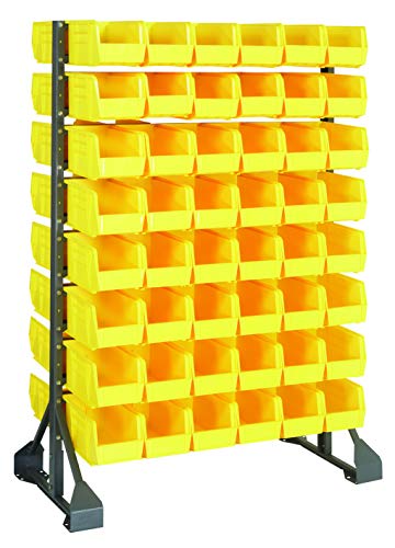 Quantum Storage QRU-16D-230-96YL Double Sided Rail Systems Complete Package with Bins, 36”L x 20”W x 53”H Yellow