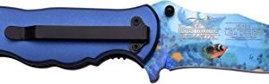 Masters Collection MC-A013BL MC-A013BL Spring Assist Folding Knife with Undersea Printed Blade Mermaid Handle, Copper, 5"