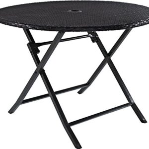 Crosley Furniture CO7205-BR Palm Harbor Outdoor Wicker Folding Table, Brown