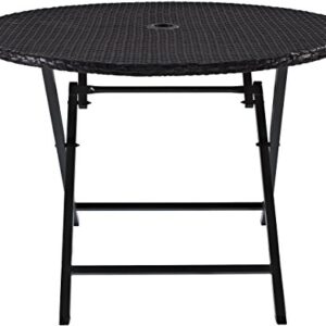 Crosley Furniture CO7205-BR Palm Harbor Outdoor Wicker Folding Table, Brown