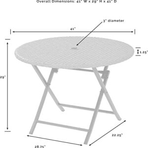 Crosley Furniture CO7205-BR Palm Harbor Outdoor Wicker Folding Table, Brown