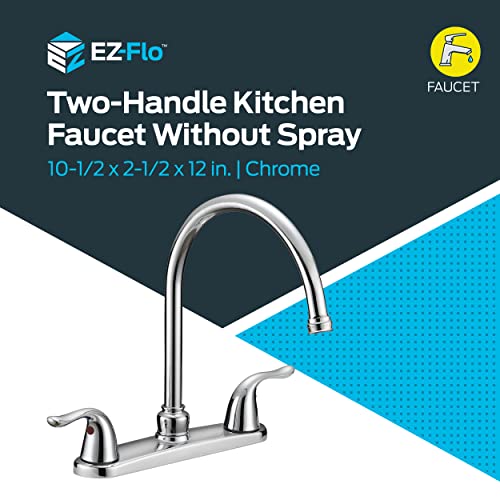 EZ-FLO Kitchen Faucet, Kitchen Sink Faucet with 2 Handles, Chrome, 10189