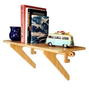 grassracks bamboo floating shelves - strong wall-mounted shelf (single shelf)