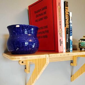 Grassracks Bamboo Floating Shelves - Strong Wall-Mounted Shelf (Single Shelf)