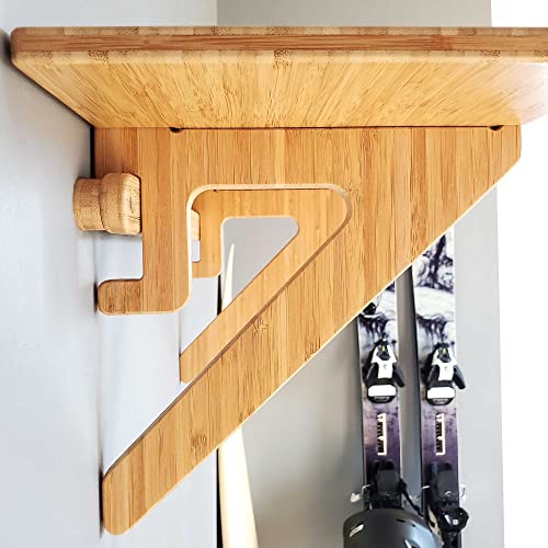 Grassracks Bamboo Floating Shelves - Strong Wall-Mounted Shelf (Single Shelf)