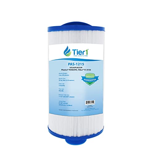 Tier1 Pool & Spa Filter Cartridge | Replacement for Dream Maker, Pleatco PDM25P4, Filbur FC-0136 | 25 sq ft Pleated Fabric Filter Media