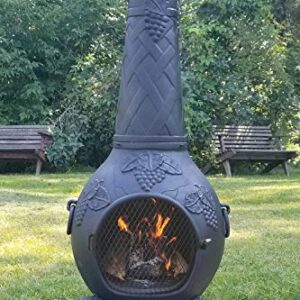 The Blue Rooster Grape Cast Aluminum Chiminea in Charcoal