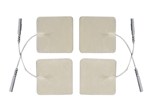 Premium 40 Electrode Pads for TENS - 10 Packs of 4 Electrodes 2.0" x 2.0" Each Preferred White Foam Backing with US Made Gel Adhesive by Eco-Patch®