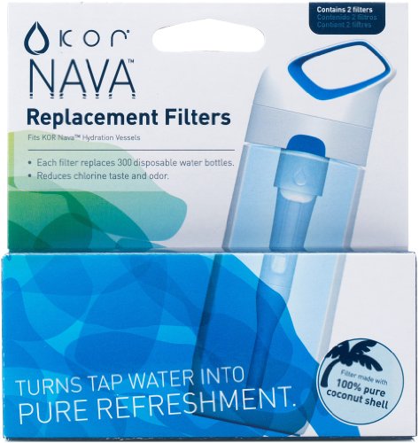 KOR Nava Water Bottle Replacement Filters, 2-Pack