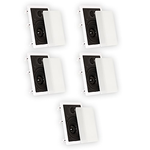 Theater Solutions TS65W in Wall 6.5" Speakers Surround Sound Home Theater 5 Speaker Set