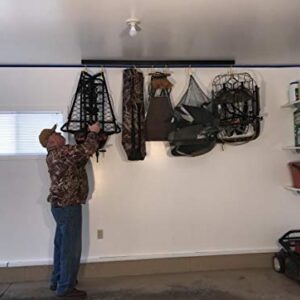 Titan Track Adjustable Overhead Garage Ceiling Storage Rack (74" Length) Holds 50lbs. per Hook, Plus 1 Additional Hook per Track Free