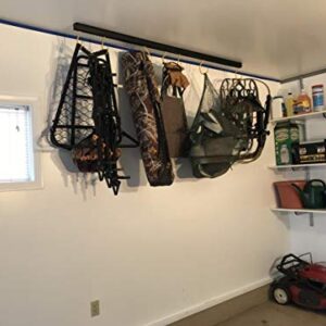 Titan Track Adjustable Overhead Garage Ceiling Storage Rack (74" Length) Holds 50lbs. per Hook, Plus 1 Additional Hook per Track Free