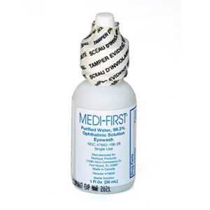 medique medi-first eyewash, eye rinse and protection, first aid supplies, 1 oz., clear (19828)