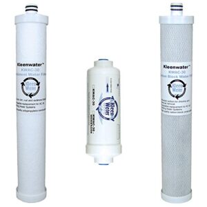 kleenwater brand reverse osmosis drinking water system replacement, culligan ac-30 compatible filters, cartridges, 3 filter set