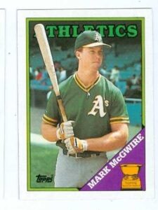 mark mcgwire baseball card (oakland athletics) 1988 topps #580 all star rookie cup