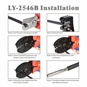 iCrimp Solar PV Panel Crimping Tool Kit, c/w Solar Connector Crimper works for AWG14-10,2.5/4/6mm², Solar Connectors, Wire Cable Cutter, Solar Spanner Wrench, All in One Oxford Bag